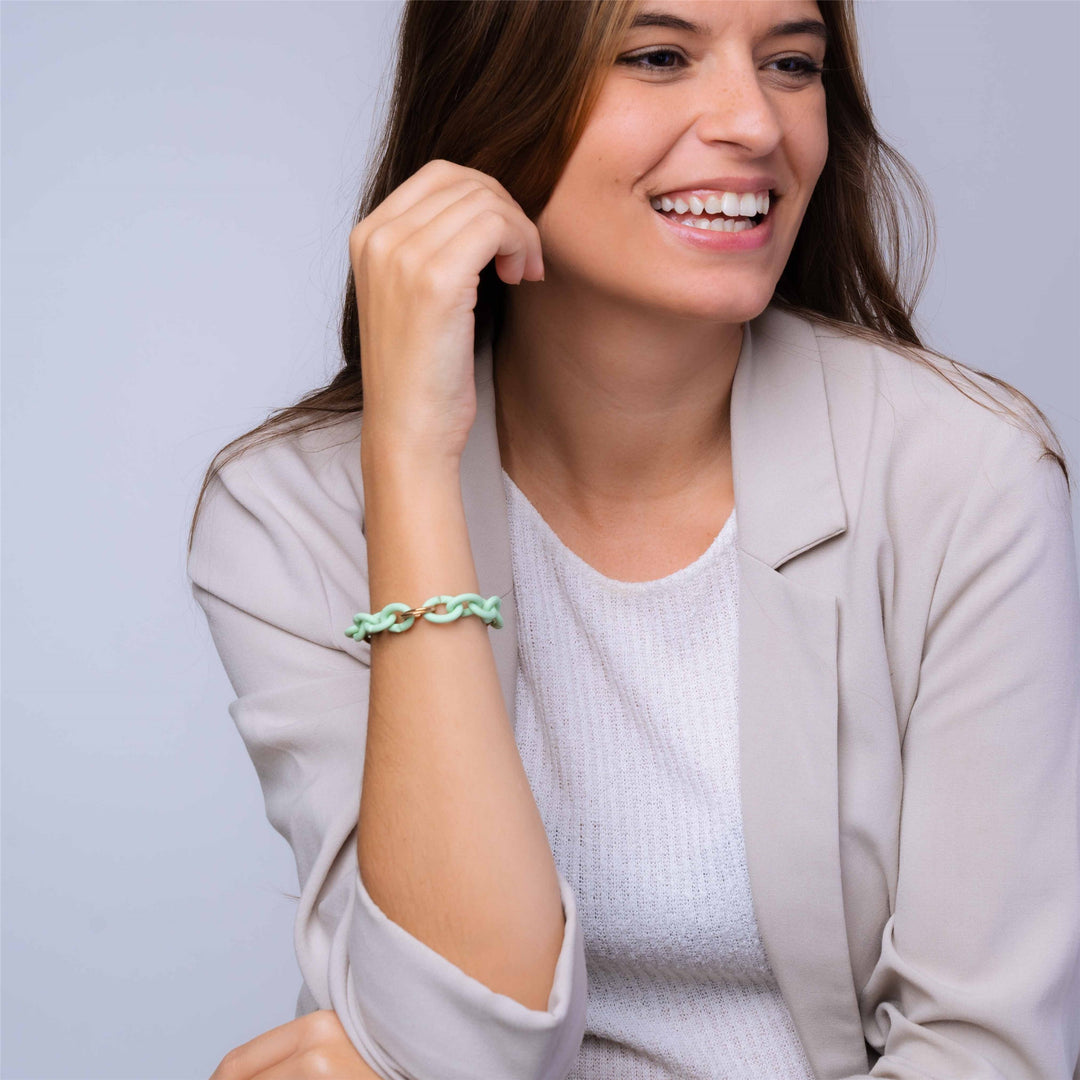 Mint Green Triple Tangle Pop Bronze Bracelet – X Jewellery